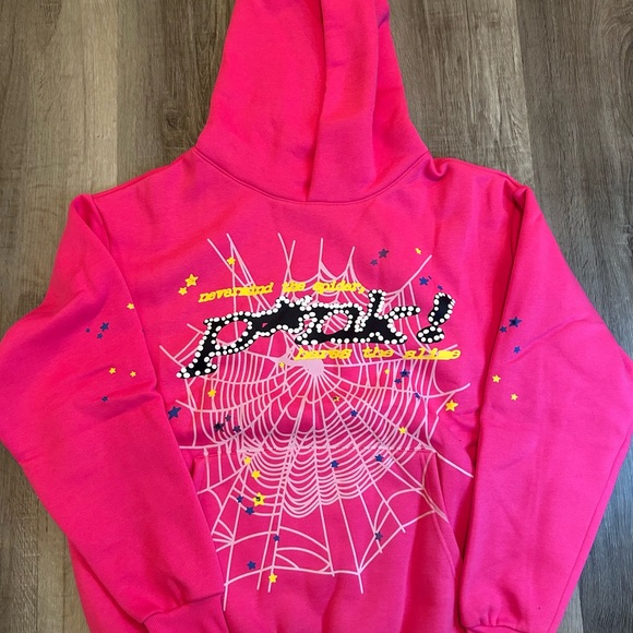 Spyder | Sweaters | Brand New Pink Pnk Sp5der Hoodie Puff Print Letters ...